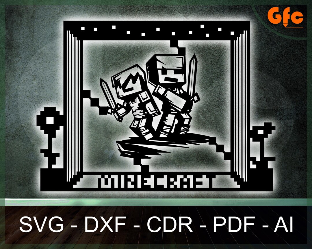 Minecraft Love Design Svg Minecraft Silhouette Svg Cricut Laser Cut ...