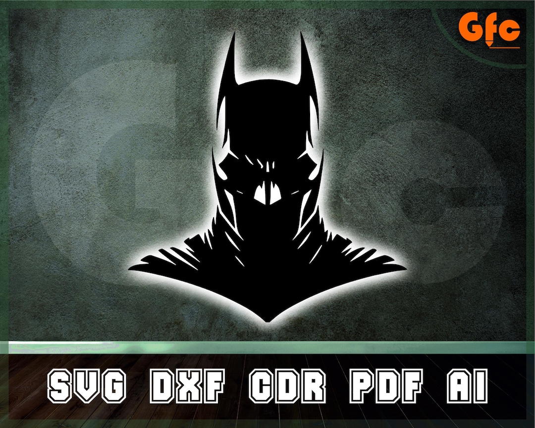 Batman Mask Silhouette Svg Vinly Cricut Laser, Cnc Cuts Tattoo Sticker ...