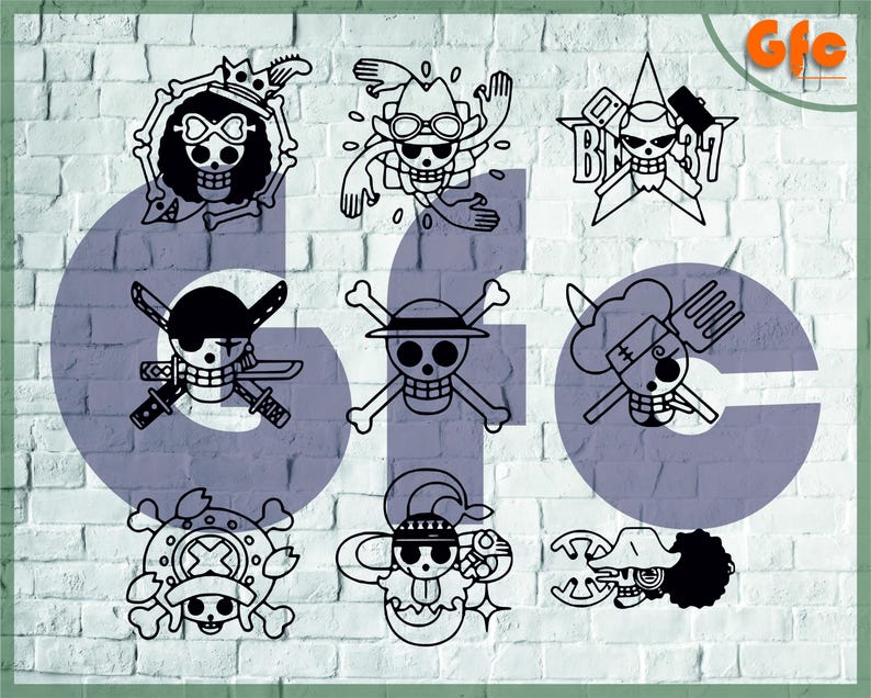 One Piece Characters Svg - Luffy Team Icon Cuts - Printable - One Piece ...