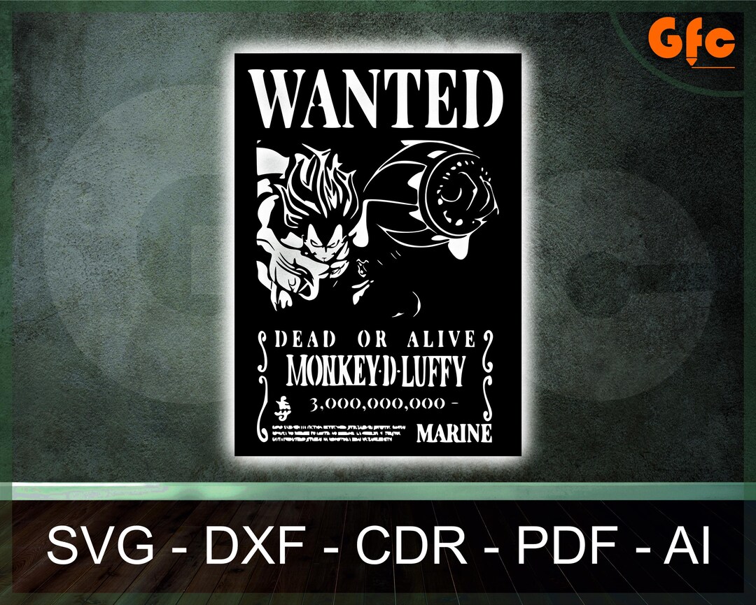 Wanted Poster Svg Anime Wall Art Cut Dxf Anime Manga Wanted Poster Dxf ...