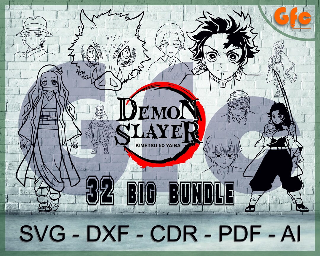 Demon Slayer Big Bundle Engraving Tanjiro Kamado Nezuko Muzan Shinobu ...