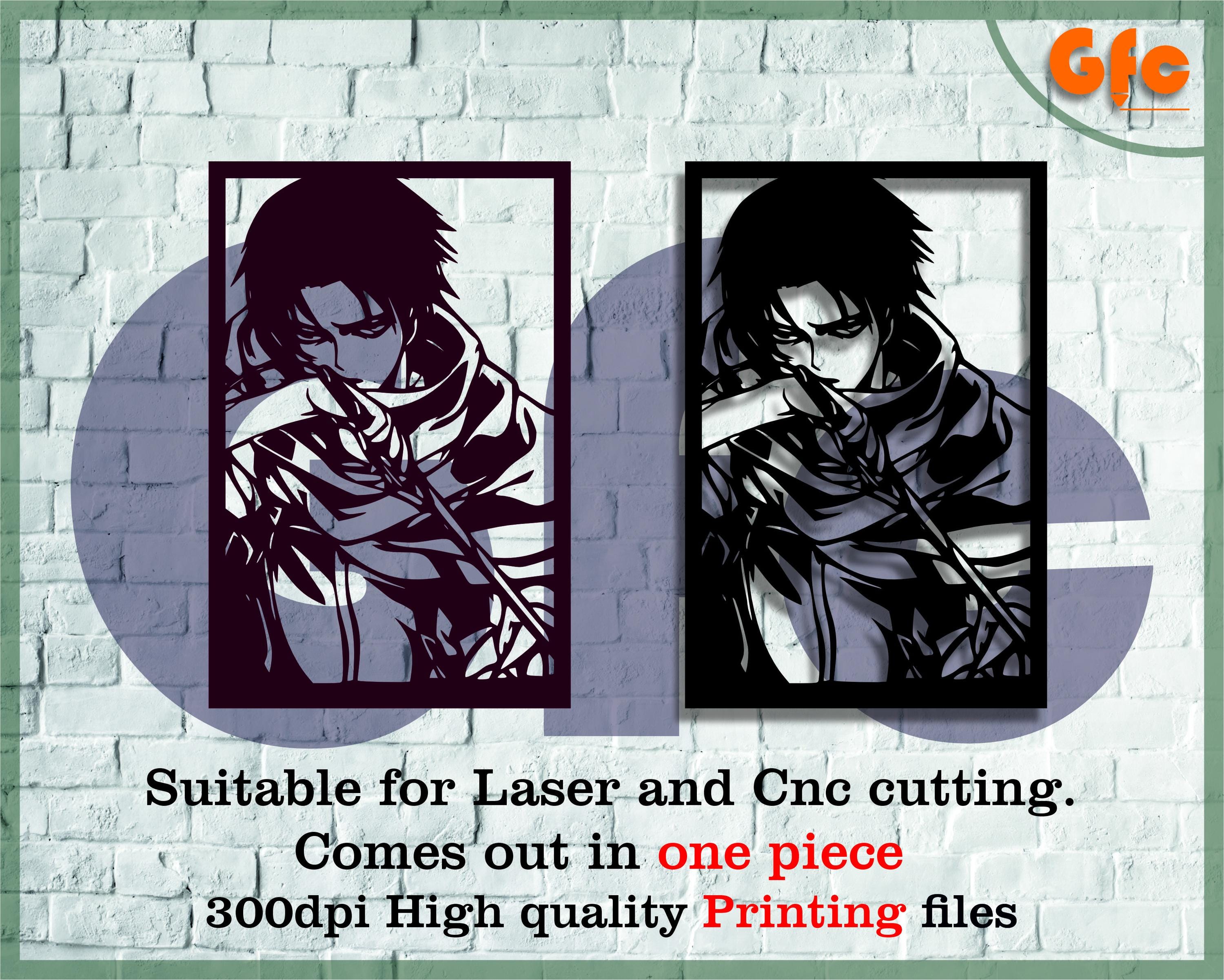 Levi Ackerman Attack on Titan Anime Svg Dxf Cdr Pdf Ai Digital Vector ...