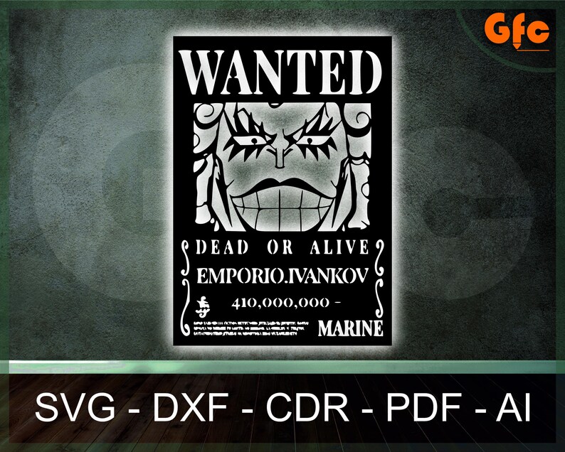 Ivankov Wanted Poster Svg One Piece Characters Wanted Poster Dxf-cdr ...