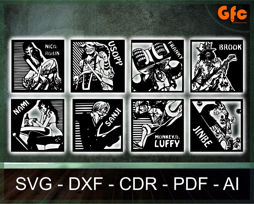 Anime Characters Cuts Manga Vinly Decal Anime Engraving and Cuts Anime ...