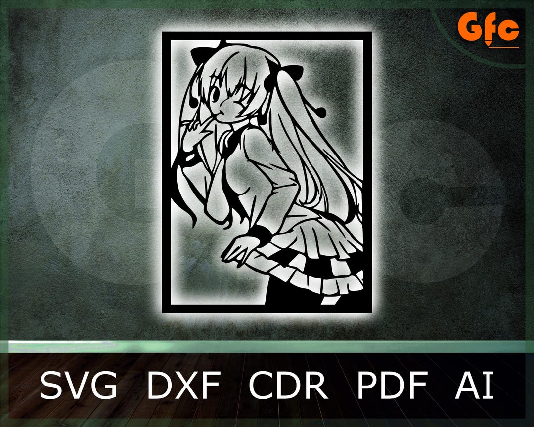 Aria Riko Hidan No Aria Svg Dxf Cdr Pdf Ai Black and White Anime Cut ...
