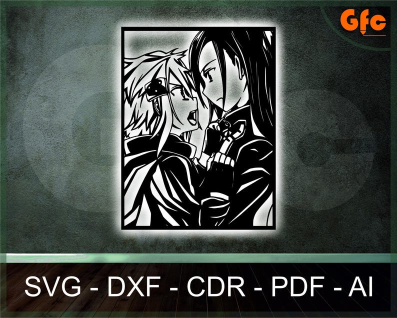 Anime Charachters Cuts Manga Vinly Decal Anime Engraving Anime Svg-dxf ...