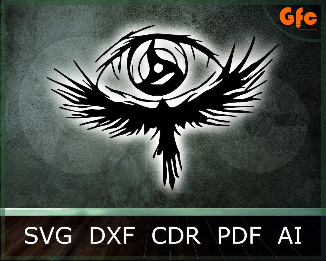 Itachi Sharingan Crow Vector Art – Svg Dxf Cdr Pdf Ai Files for Cricut ...