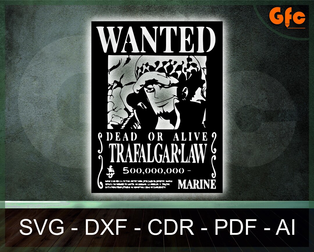 Wanted Poster Svg Anime Wall Art Cut Dxf Anime Manga Wanted Poster Dxf ...
