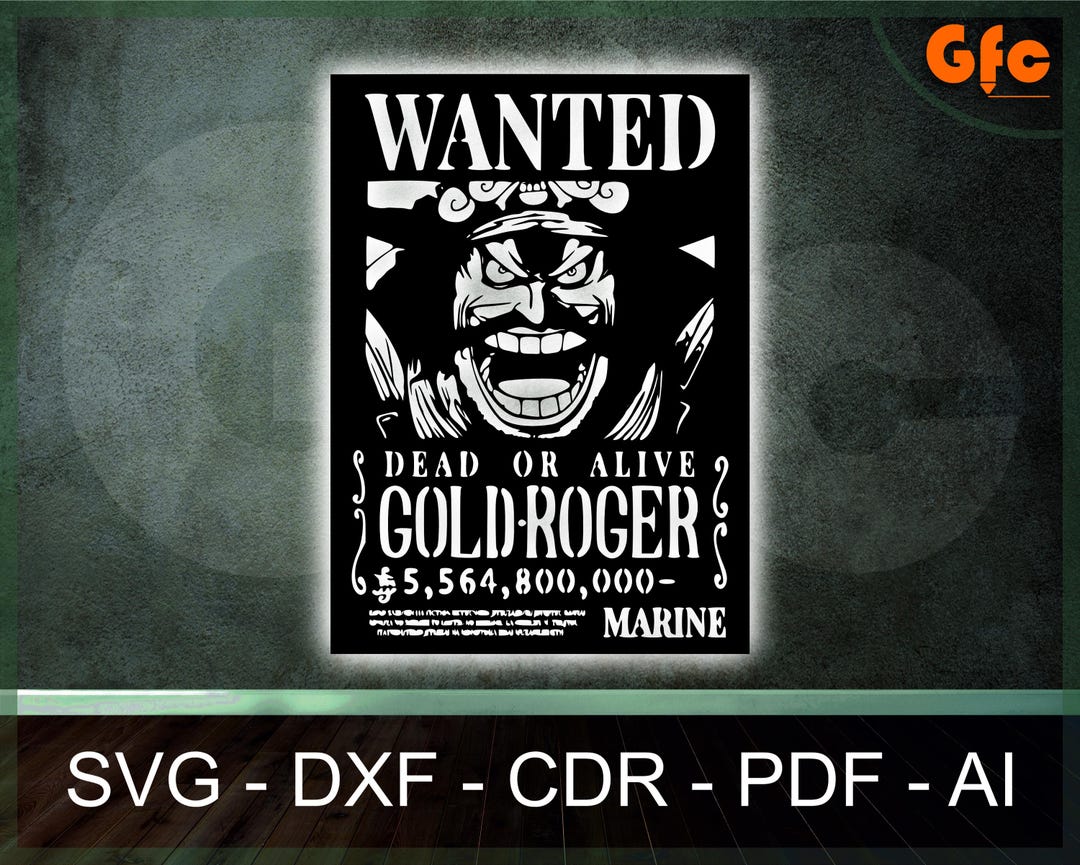 Wanted Poster Svg Anime Wall Art Cut Dxf Anime Manga Wanted Poster Dxf ...
