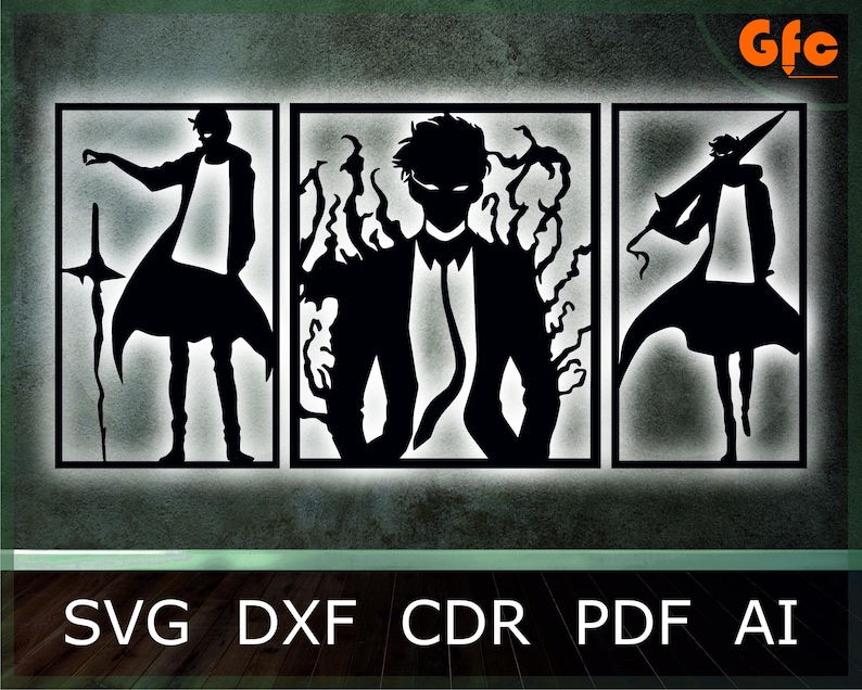 Solo Leveling Sung Jin Woo Silhouette Vector Clipart Set – svg Dxf Cdr ...