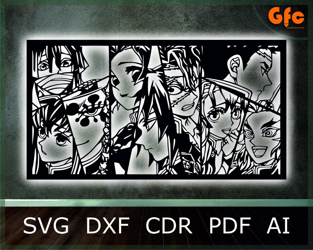 Demon Slayer Hashira Group Svg Dxf Cdr Pdf Ai Digital Cut File for ...