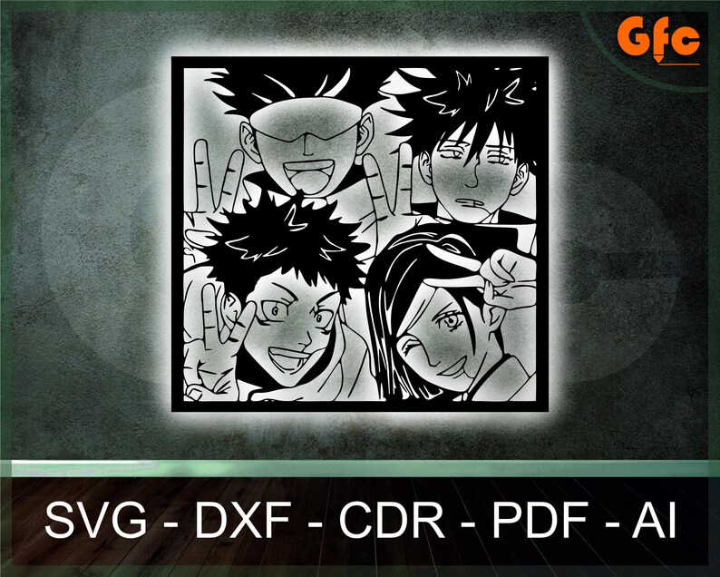 Anime Charachters Cuts Manga Vinly Decal Anime Engraving Anime Dxf-cdr ...