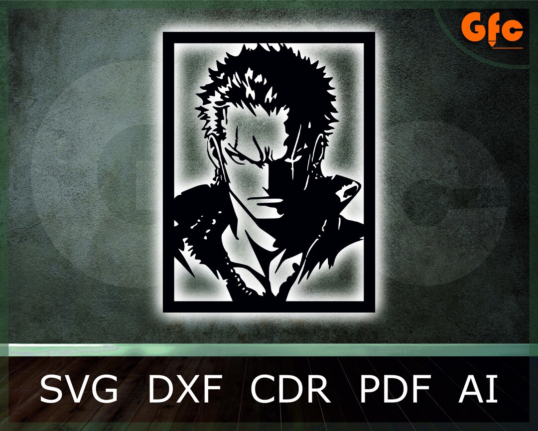 Zoro One Piece Face Svg Dxf Cdr Pdf Ai Digital Cut File for Cricut ...