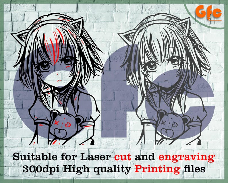 Anime Characters Cuts Manga Vinly Decal Anime Engraving and Cuts Anime ...