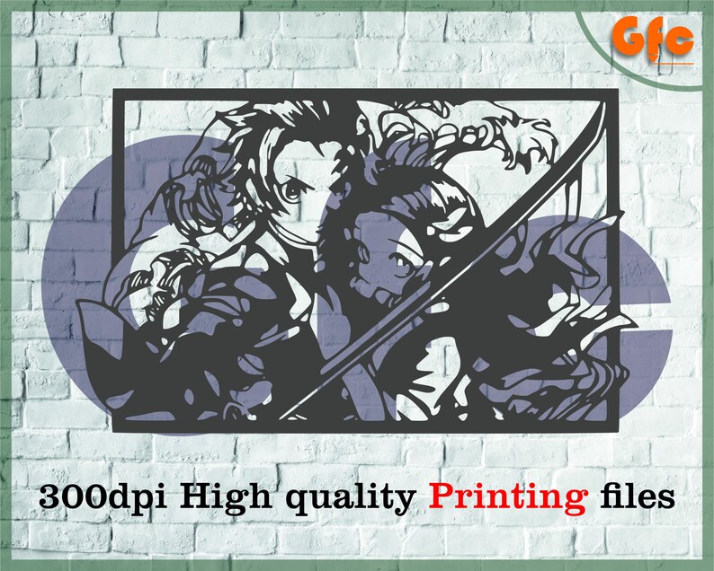 Demon Slayer Nezuko and Tanjiro Art Svg Kimetsu No Yaiba Art Svg Cricut ...
