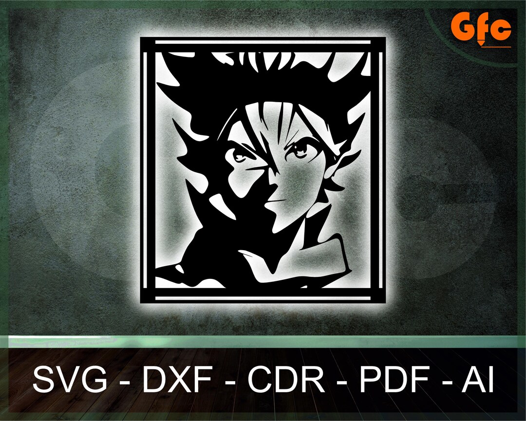 Black Clover Asta Art Svg - Black Clover Characters Svg - Asta Silhouette Svg - Asta Svg-cdr-dxf ...