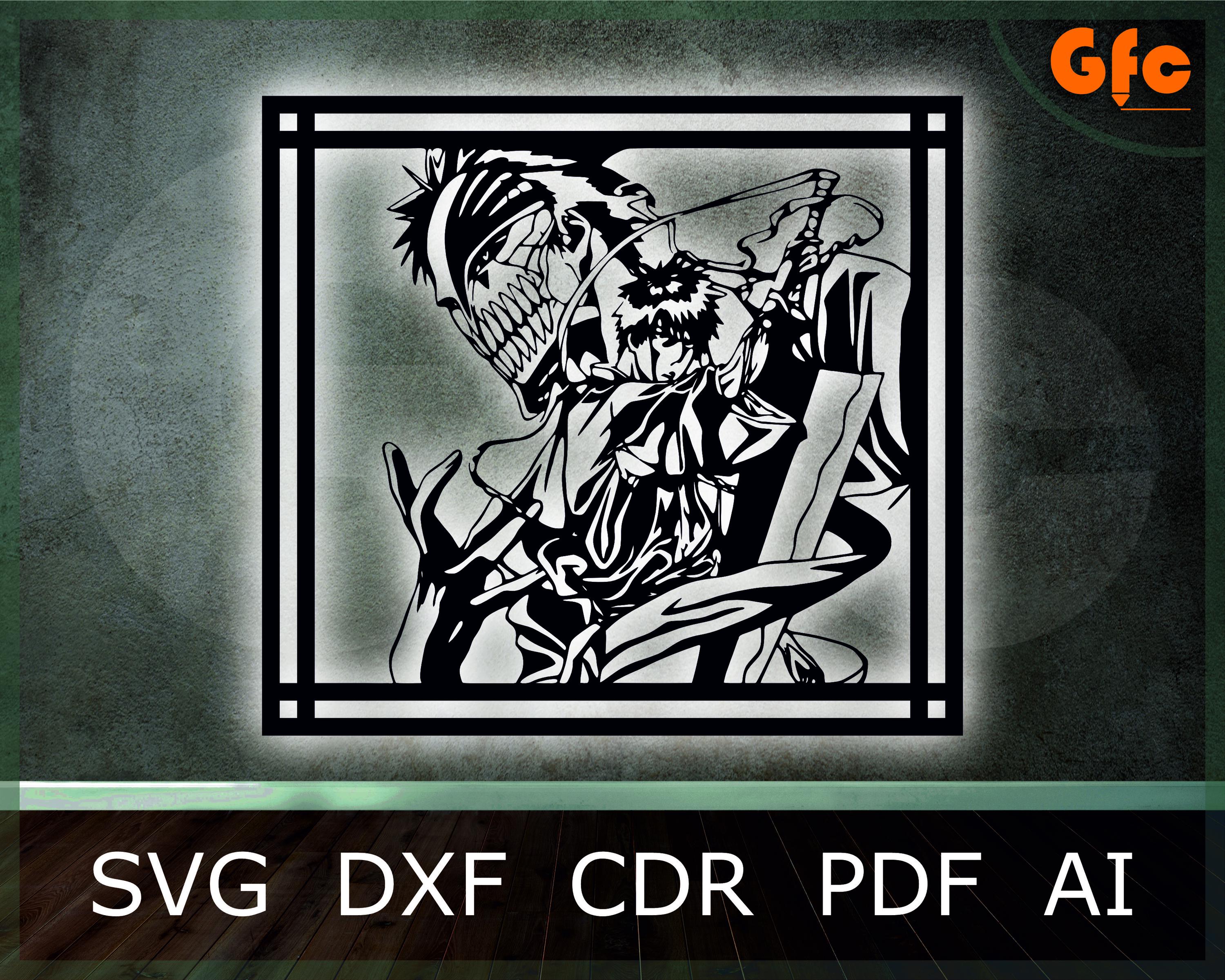 Ichigo Hollow Bleach Anime Svg Dxf Cdr Pdf Ai Digital Cut File for ...
