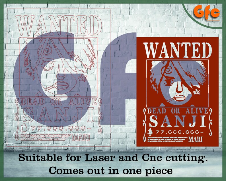 Wanted Poster Svg Anime Wall Arts Anime Manga Wanted Poster Dxf-cdr-svg ...