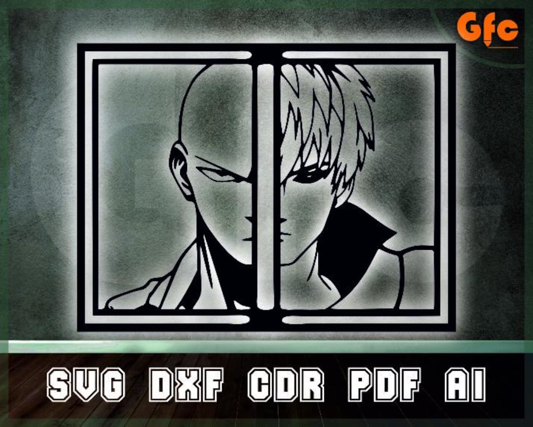 One Punch Man Saitama and Genos Svg - One Punch Man Characters Svg - Saitama Svg-cdr-dxf-pdf-ai ...