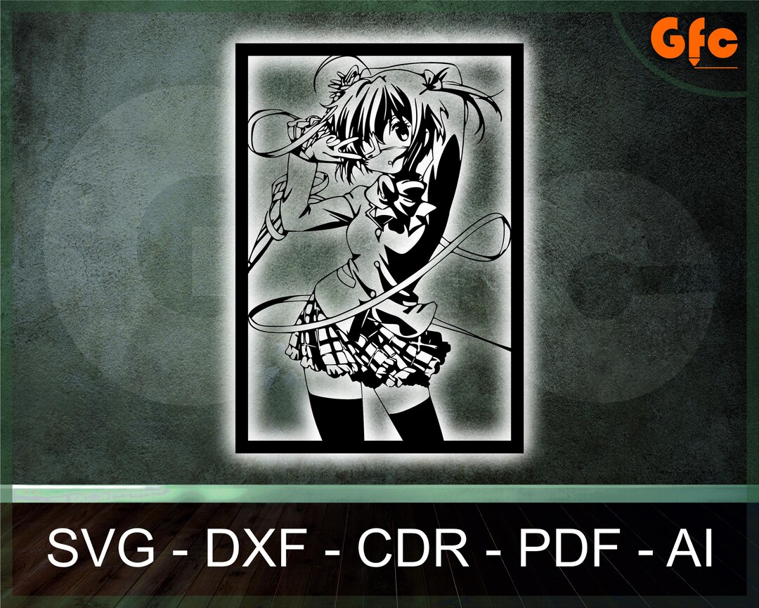 Anime Charachters Cuts Manga Vinly Decal Anime Engraving Anime Dxf-cdr ...