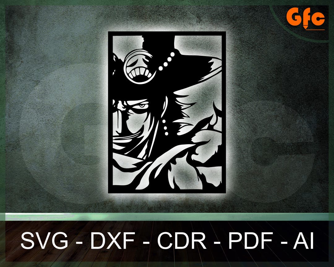 One Piece Ace Art Drawing Svg Dxf Cdr Ai Pdf Anime Manga Arts High ...