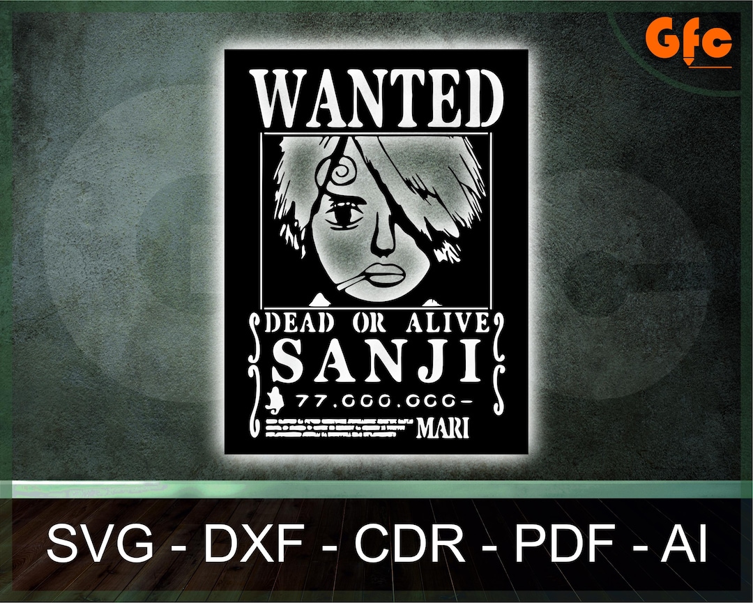 Wanted Poster Svg Anime Wall Art Cut Dxf Anime Manga Wanted Poster Dxf ...