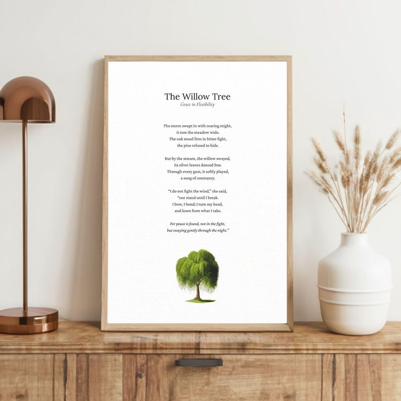 Willow Tree Poem Art Print, Botanical Wall Decor (digital Download) - Etsy