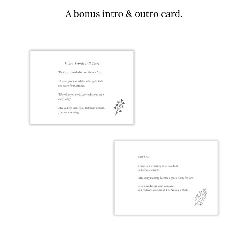 Printable Grief and Sympathy Cards, When Words Fall Short, Gentle Words ...