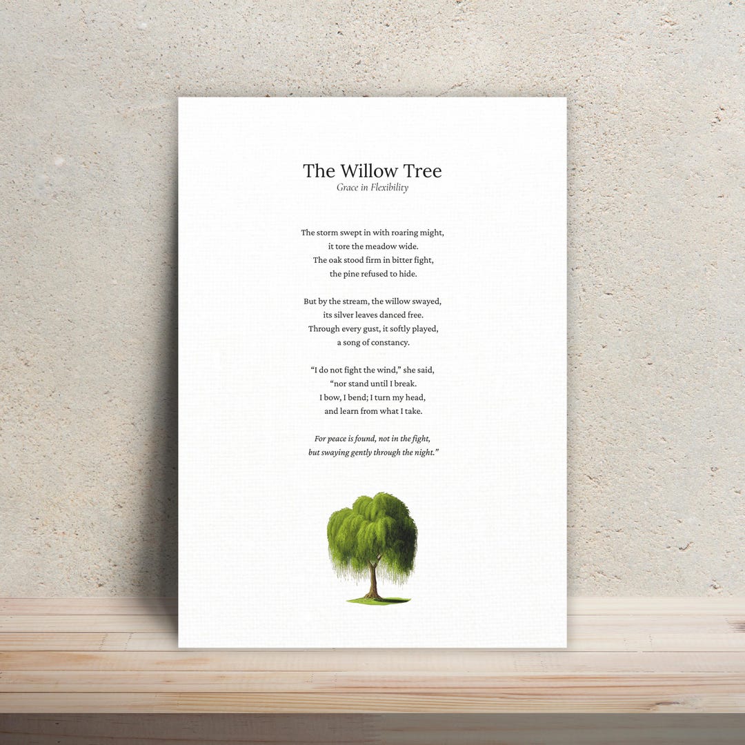 Willow Tree Poem Art Print, Botanical Wall Decor (digital Download) - Etsy