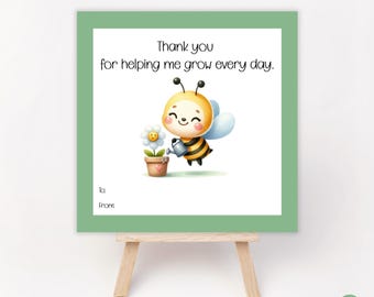 Teacher Appreciation Card, Printable Bee-themed Thank You Card - Etsy
