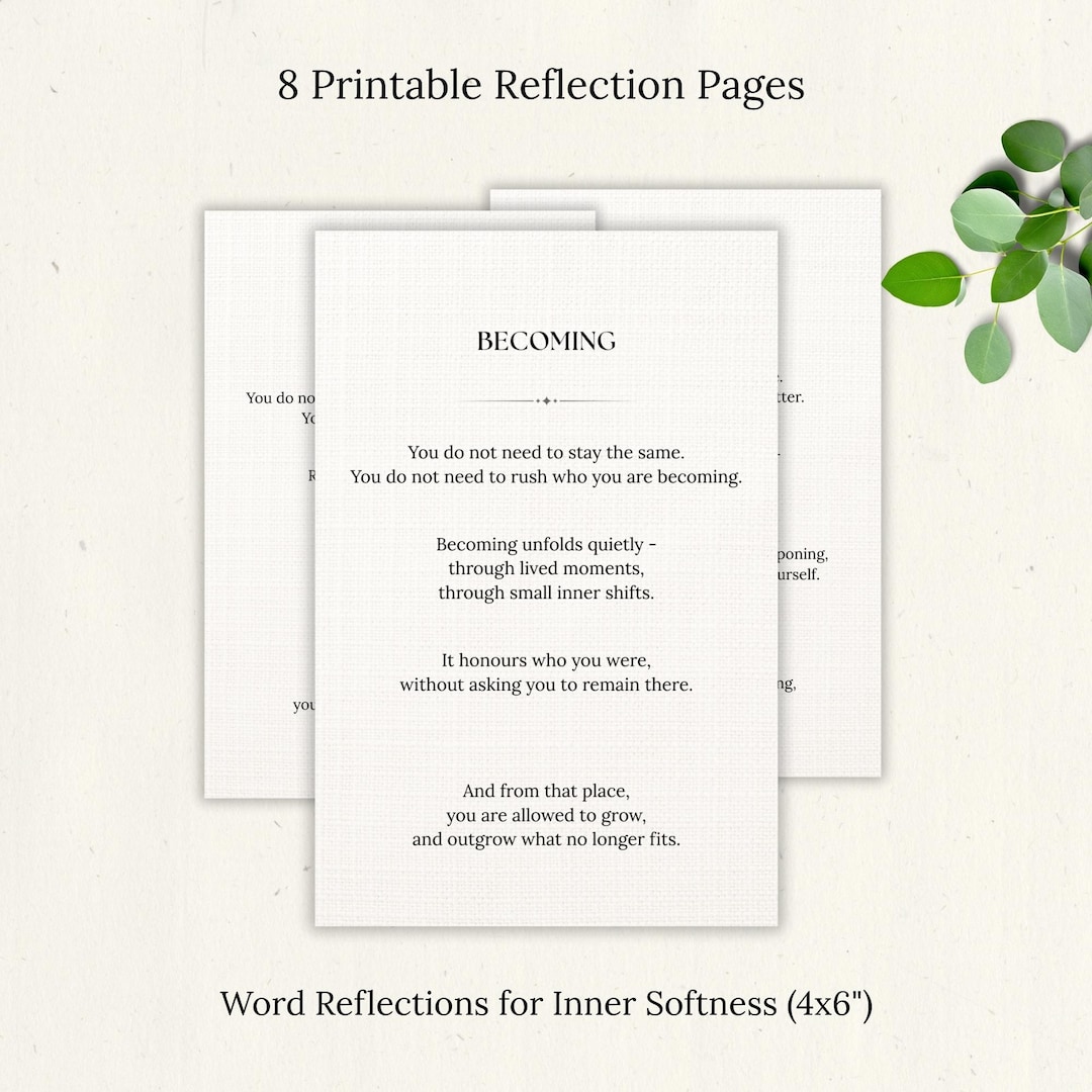 Word Reflections Bundle – Gentle Words – Printable Reflection Pages for ...