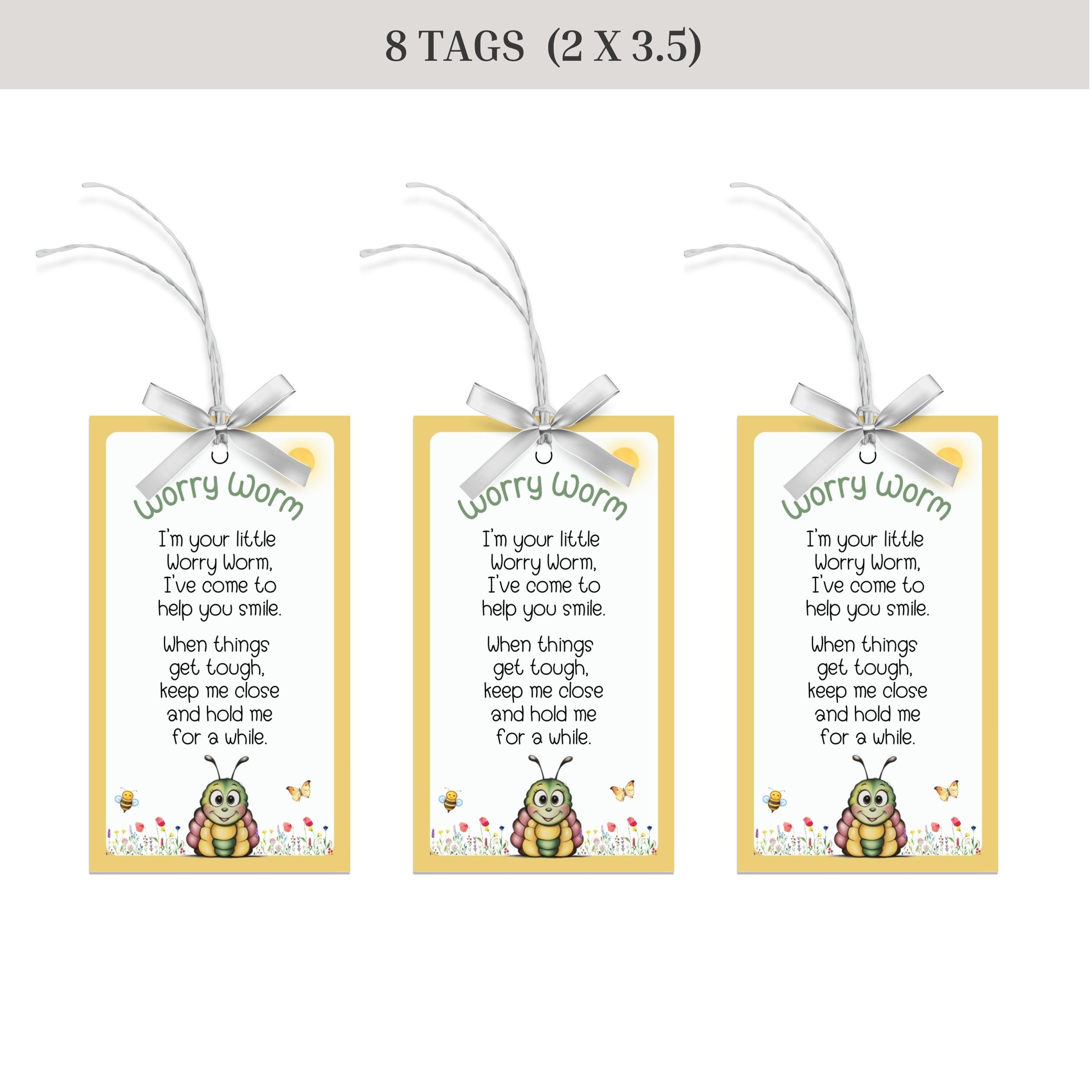 Printable Worry Worm Poem Tags, Comfort Cards (PDF) - Etsy