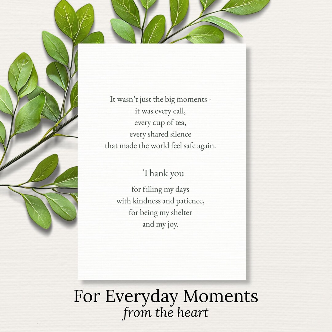 Thank You Card for Everyday Moments, Grateful Love Message, Printable ...