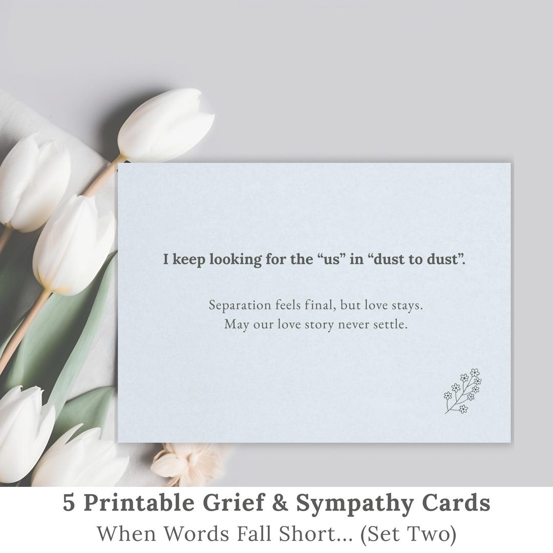 Printable Grief and Sympathy Cards, When Words Fall Short, Gentle Words ...