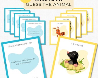 Animal Information Cards/ Who Am I Guessing Game - Etsy