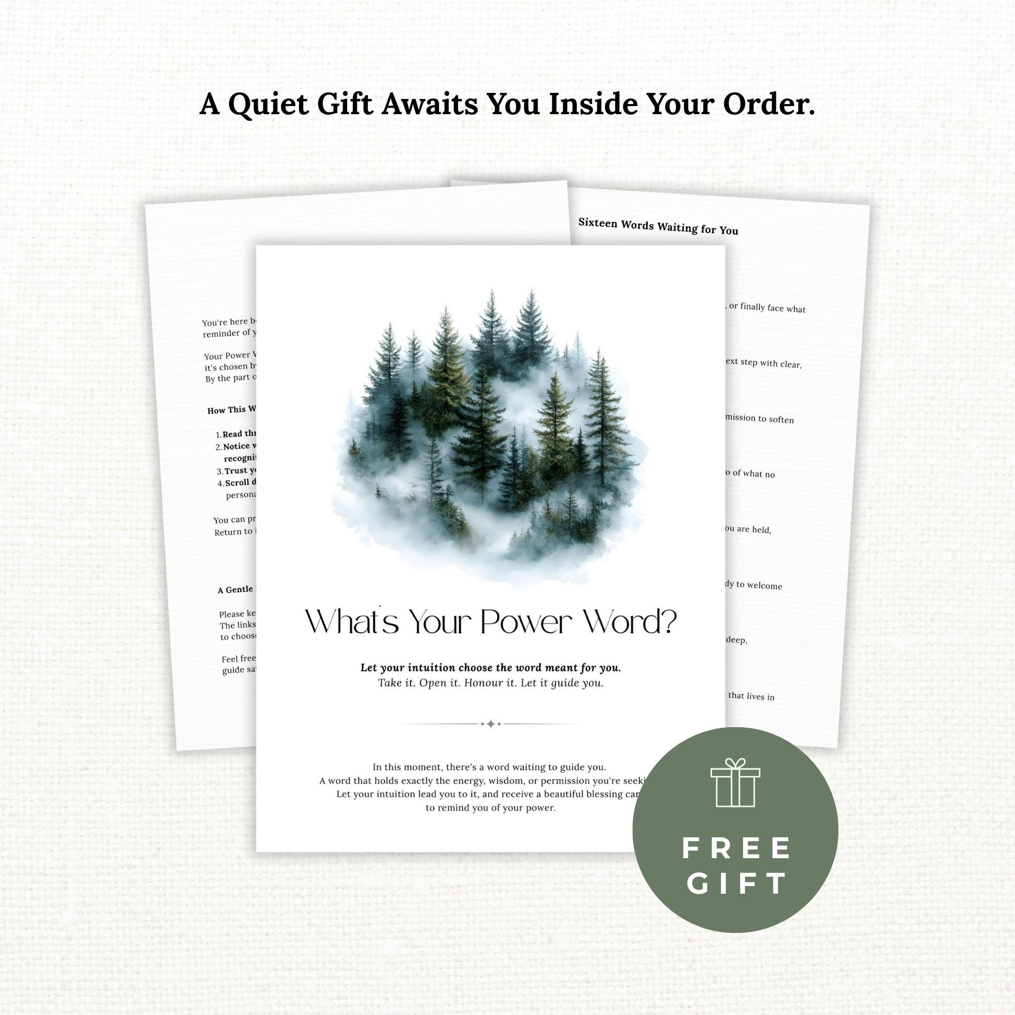 12 Printable Word Reflection Cards, for Self Care & Mindful Gifts, 4x6 ...