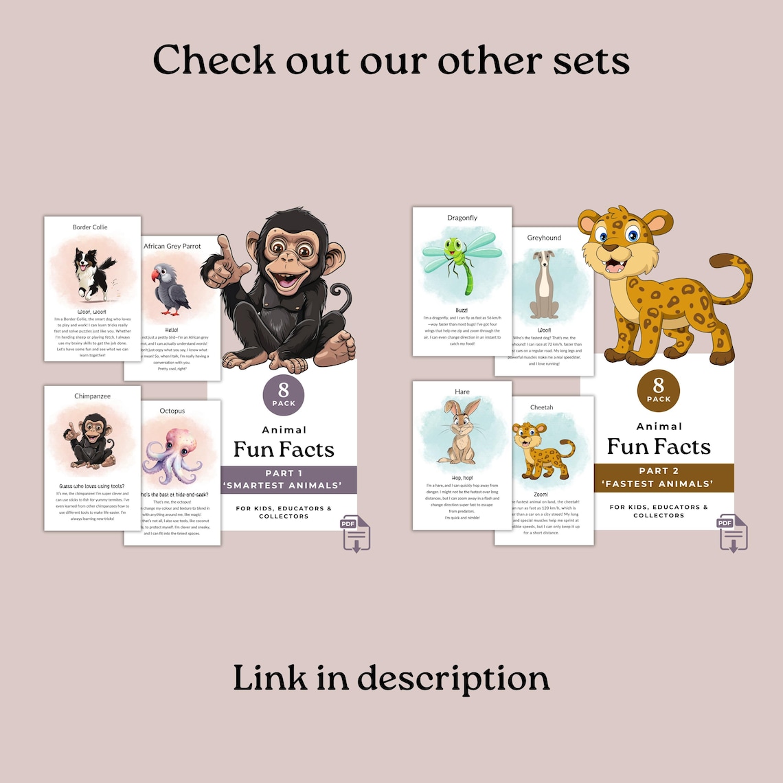 Animal Fun Fact Cards for Kids, the Most Curious Creatures, 8 Printable ...