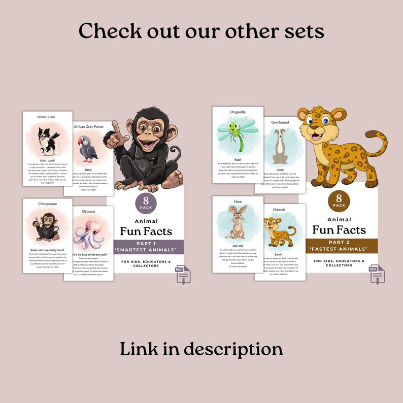 Animal Fun Fact Cards for Kids, the Most Curious Creatures, 8 Printable ...