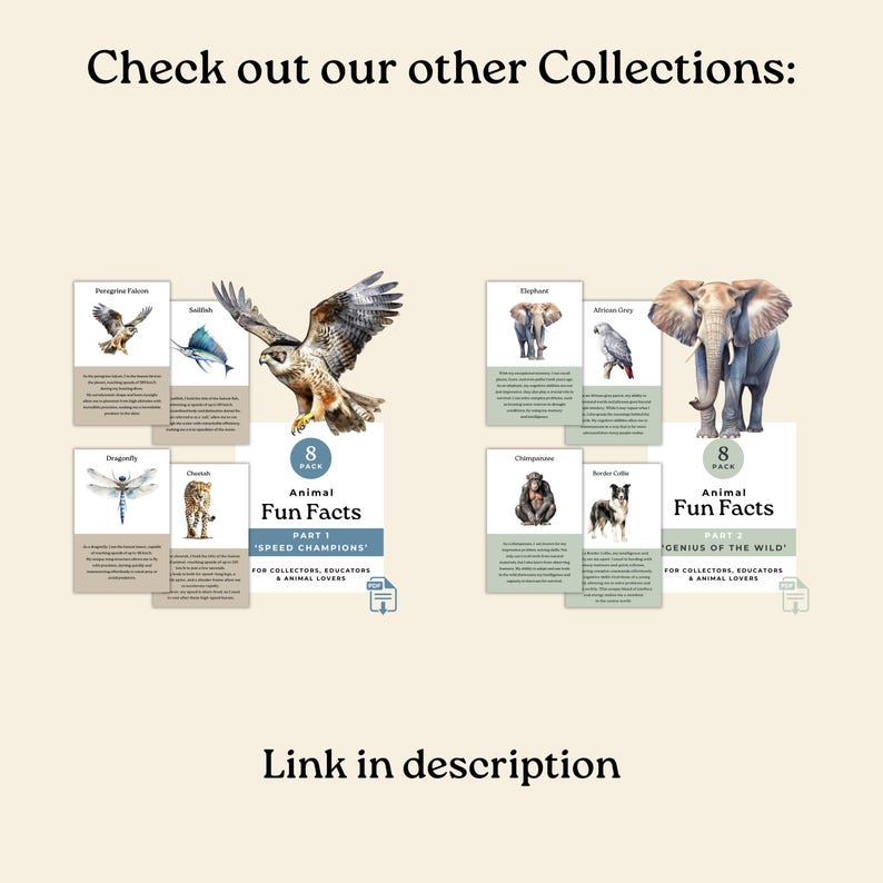 Animal Fun Fact Cards for Students and Adults, the Best Builders ...
