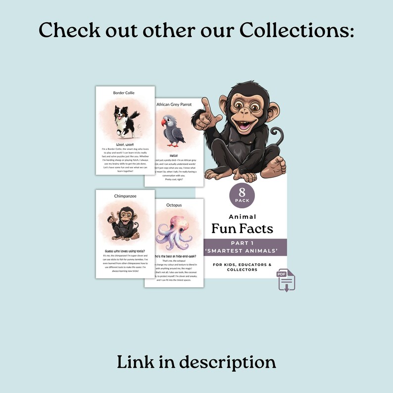 Animals Fun Facts Cards, Fastest Animals, Fun Cards for Kids, 8 ...