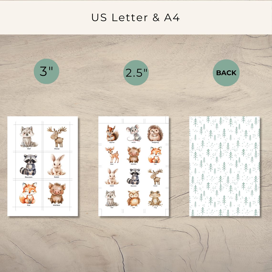 Printable Memory Game, Woodland Animals With Names, Kids’ Matching Game ...