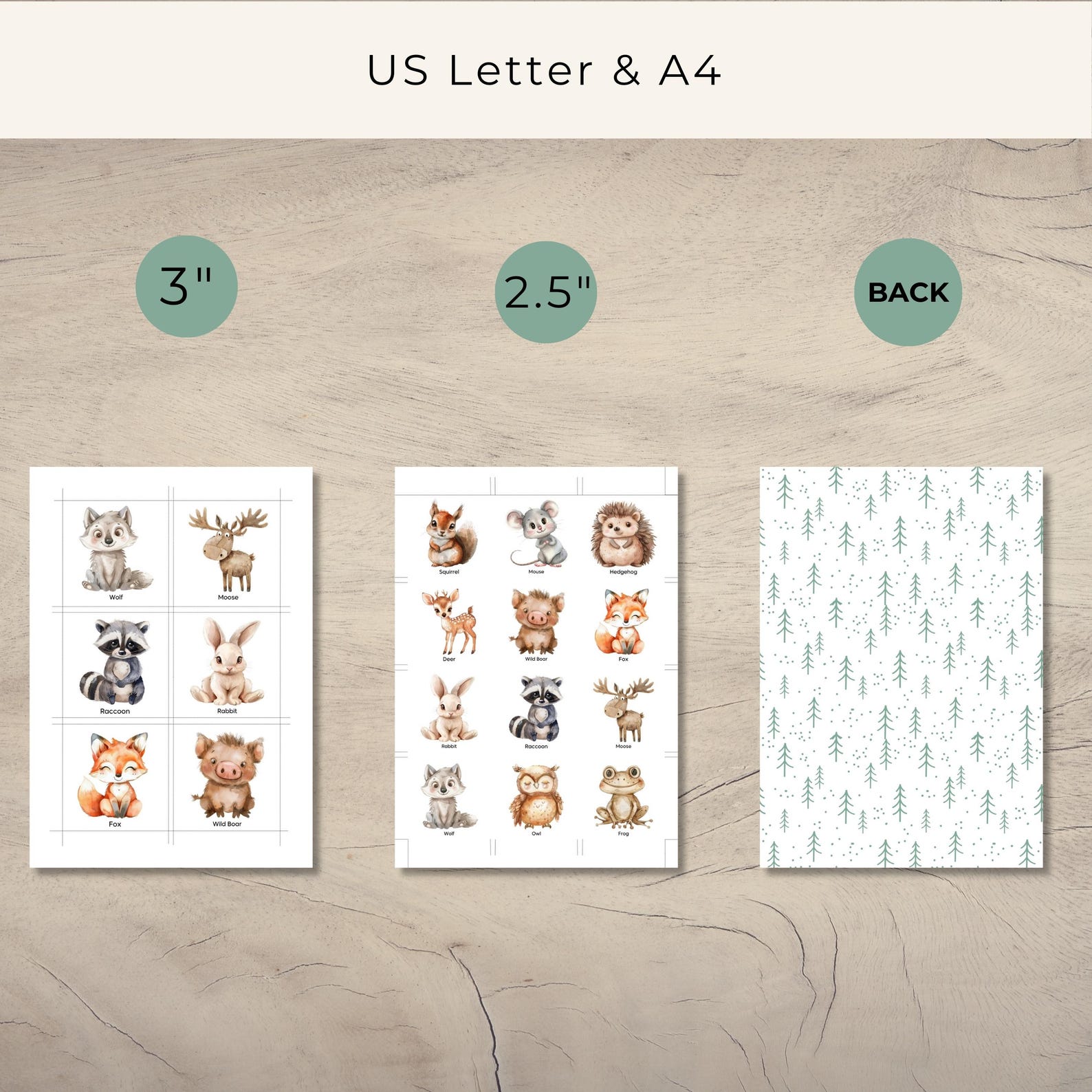 Printable Memory Game, Woodland Animals With Names, Kids’ Matching Game ...