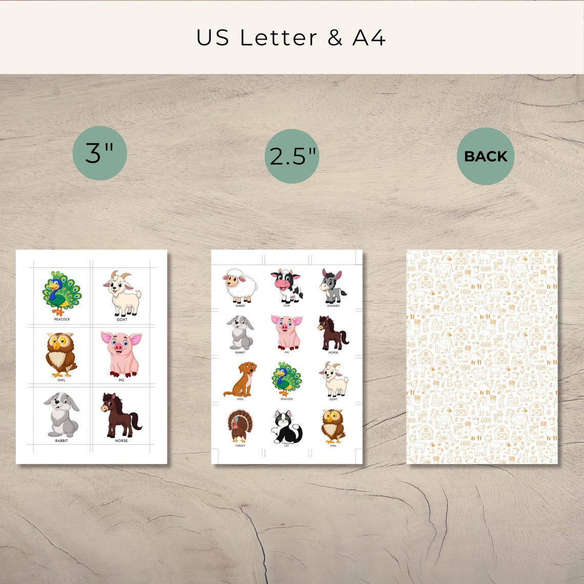 Printable Memory Game, Farm Animals With Names, Kids’ Matching Game ...