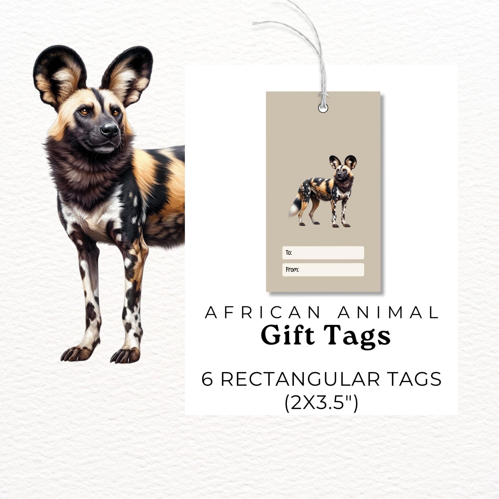 Printable Tags, African Animals Part 2, Rectangular, Gift & Round Tags ...