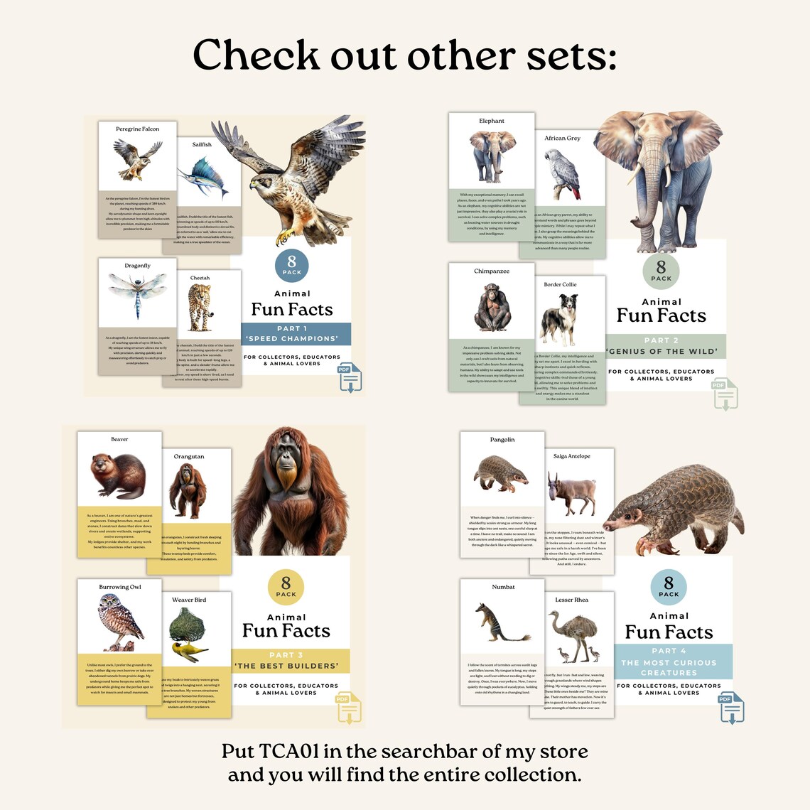Animal Fun Fact Cards for Students and Adults, the Funniest Animals ...