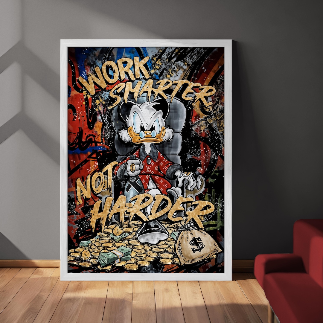 Work Smarter Not Harder Canvas Poster, Inspirational Wall Art ...