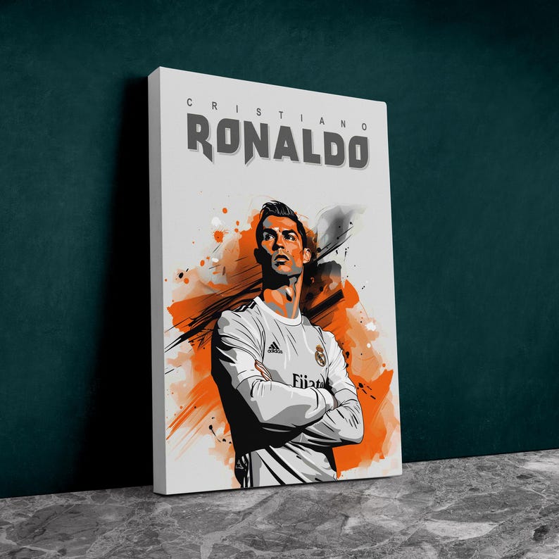 Cristiano Ronaldo Watercolor Canvas Wall Art Home Decor, Cristiano ...