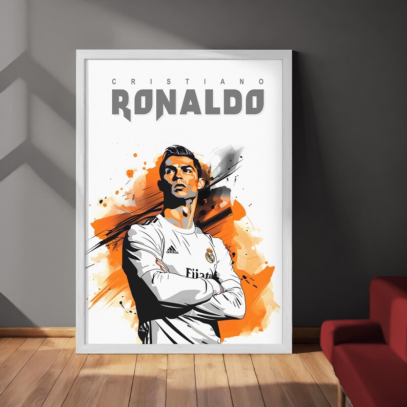 Cristiano Ronaldo Watercolor Canvas Wall Art Home Decor, Cristiano ...