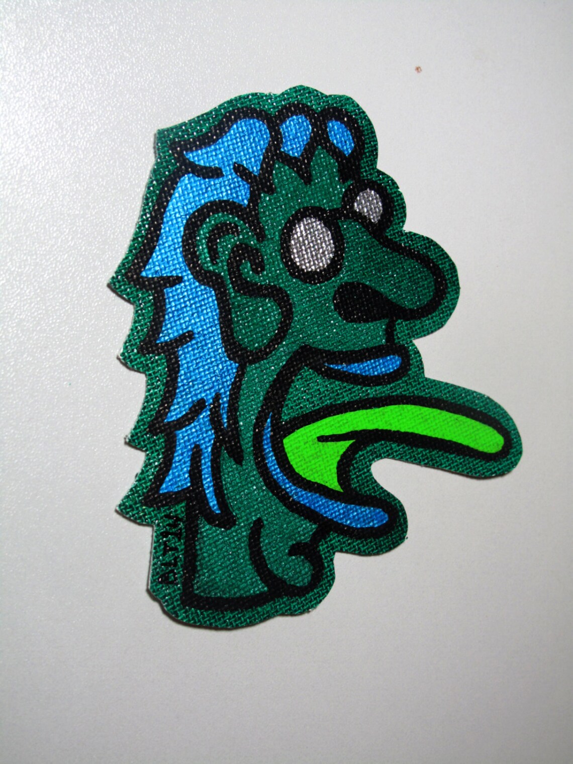 Hand Painted Canvas Sticker Lick n' Stick | Etsy