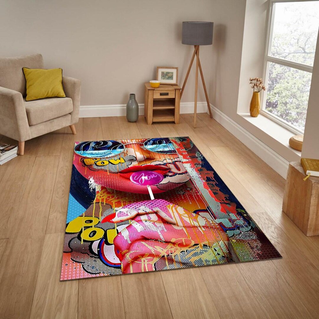 Pop Art Rug,graffiti Rug,colorful Rug,cute Rug,artistic Rug,aesthetic ...